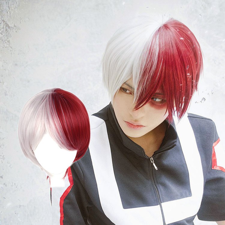 My Hero Academia Shoto Todoroki 轟 焦凍 cosplay red and white anime wigs