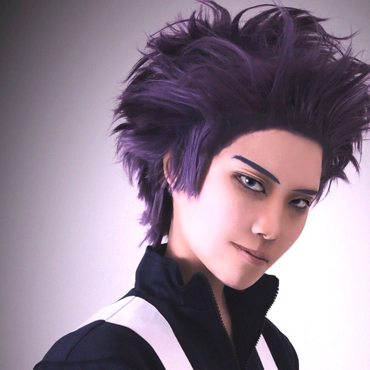 My Hero Academia Hitoshi Shinso 心操 人使 cosplay purple Spiky hairstyle ...