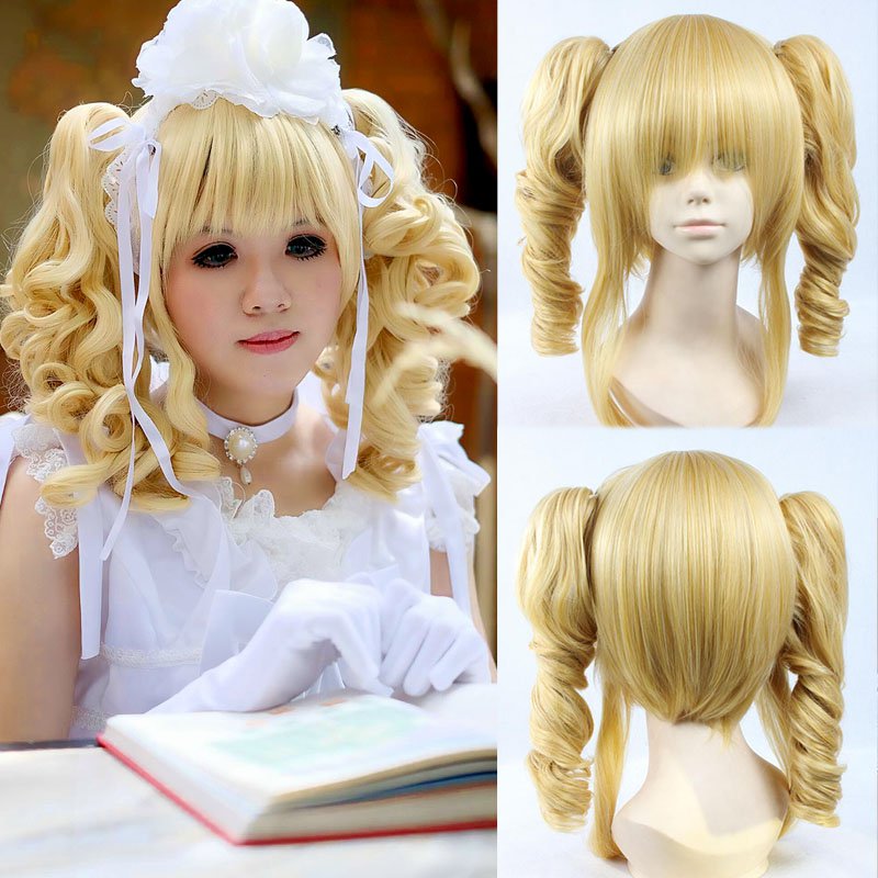 Black Butler Elizabeth Midford cosplay wig Comic-Con Party blond curly ...
