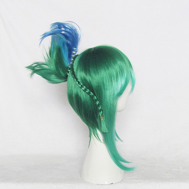 LOL Arcade Riven cosplay wigs green Knot Halloween Comic-Con Party ...