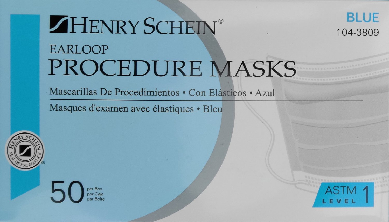 Earloop Medical Surgical Masks, 1 Box of 50 Blue Face Masks, US Based ...
