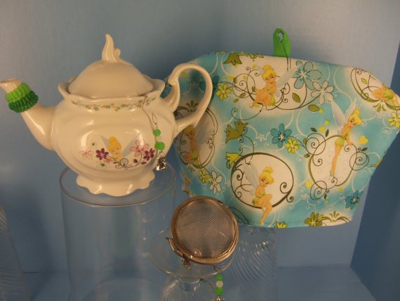 Tinkerbell Fairy BLUE Teapot & Tea Cosy / Cozy Set
