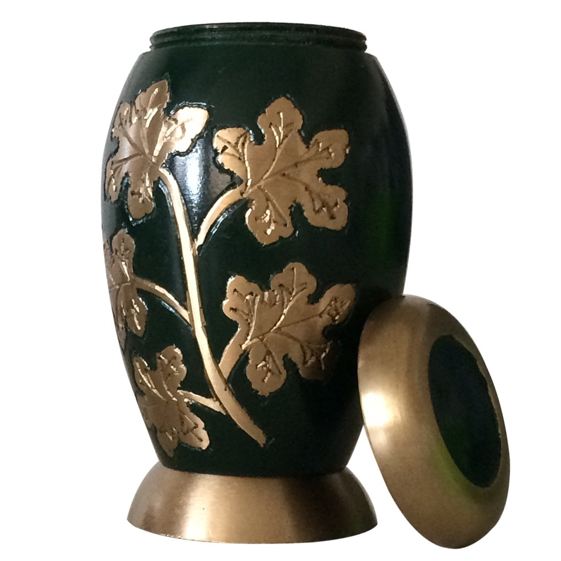 Ivy Leaves Green Color Keepsake Urn, Mini Cremation Urns for Ashes
