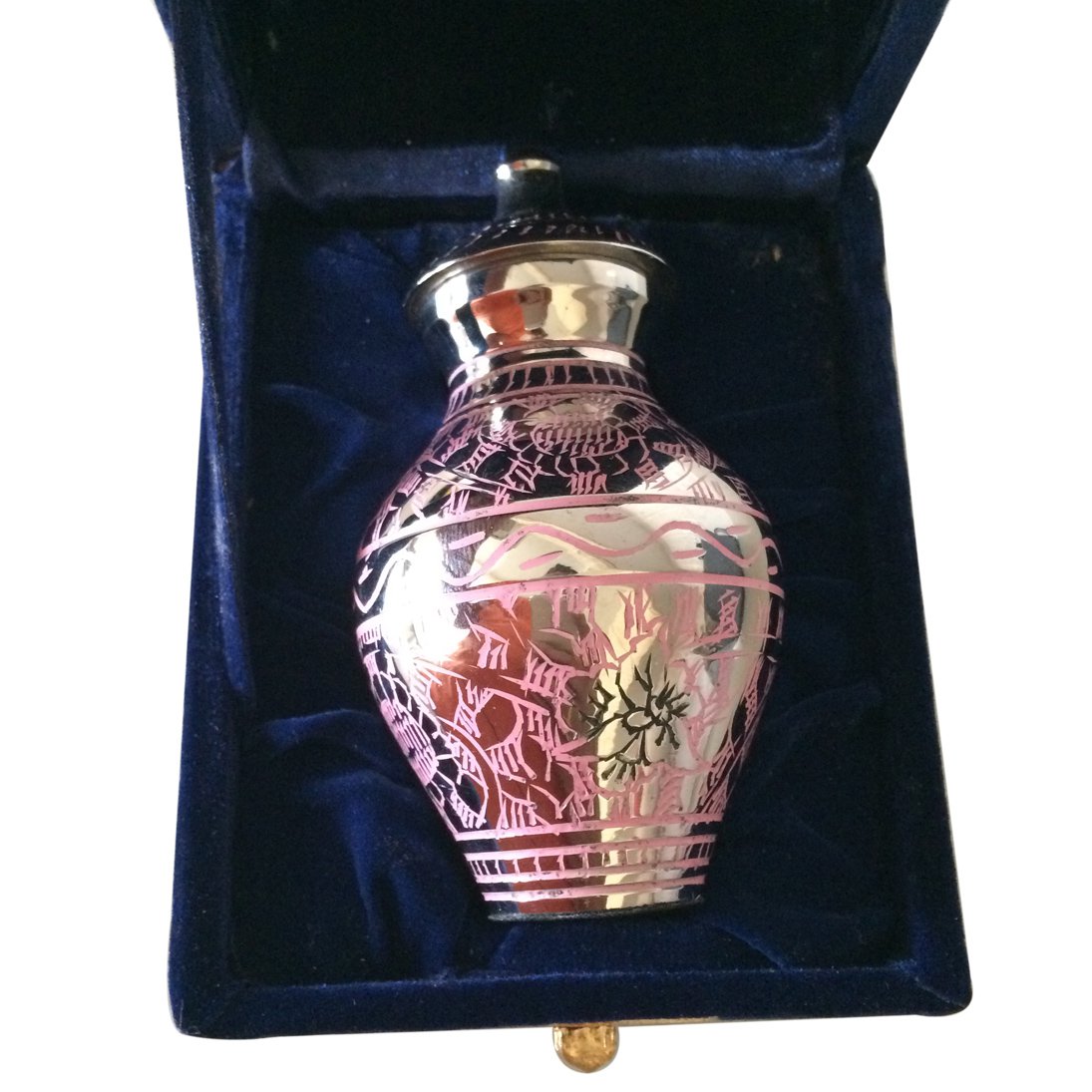 Engraved Pink Butterfly Small Urn, Mini Cremation Urns for Ashes