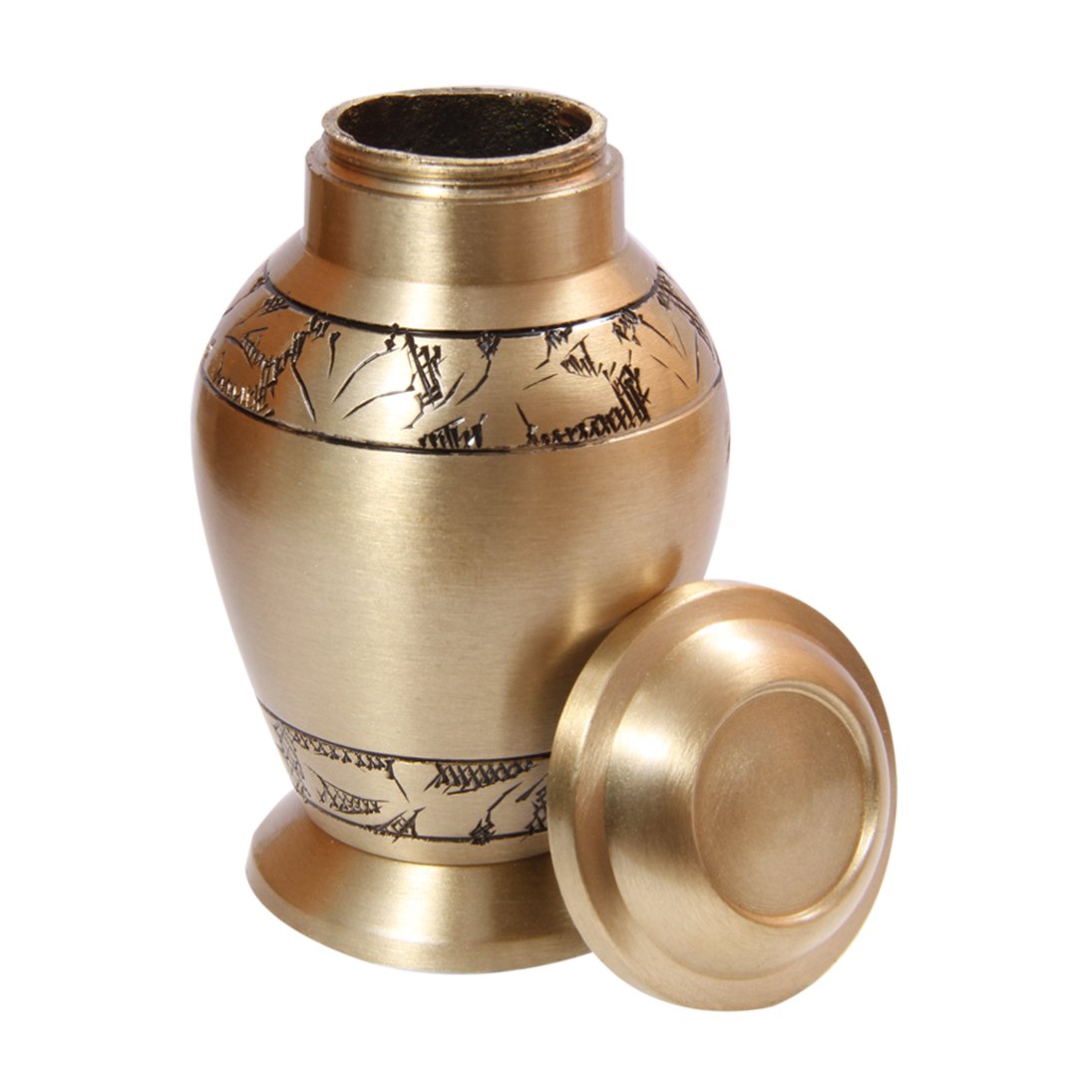 Classic Engraved Brushed Brass Mini Keepsake Urn, Angel Memorial Urns Ashes Classic Engraved Brushed Brass Mini Keepsake Urn, Angel Memorial Urns Ashes