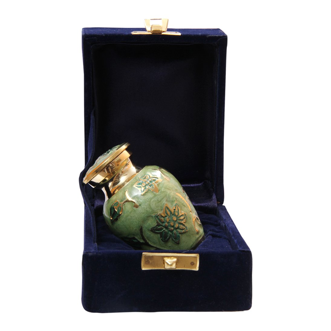 Gorgeous Green Enamel Mini Keepsake Urn, Cremation Urns for Human Ashes