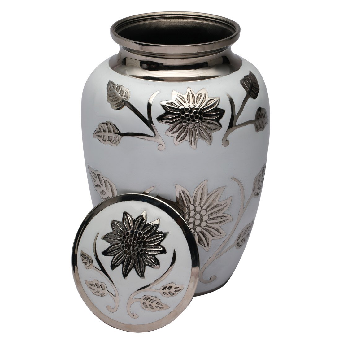 Big White Color Hastings Adult Memorail Urn for Human Ashes, Large Urns ...