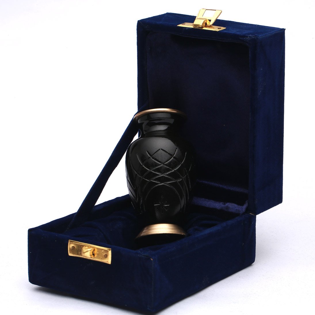 Skipton Black Mini Keepsake Cremation Urn, Brass Memorial Urn for Human ...