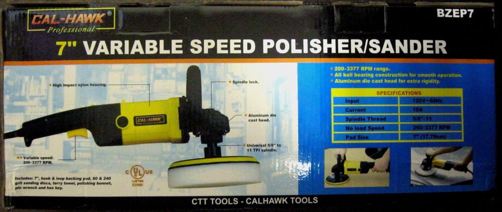 New Cal-Hawk 7" Variable Speed Polisher/Sander #BZEP7