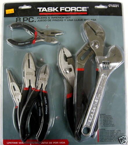 New Task Force 8-Pc. Pliers & Wrench Set