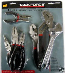 New Task Force 8-Pc. Pliers & Wrench Set