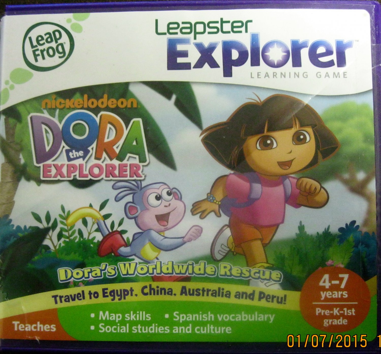 Like New Leapster Explorer Dora The Explorer Learning Game Ages 4-7