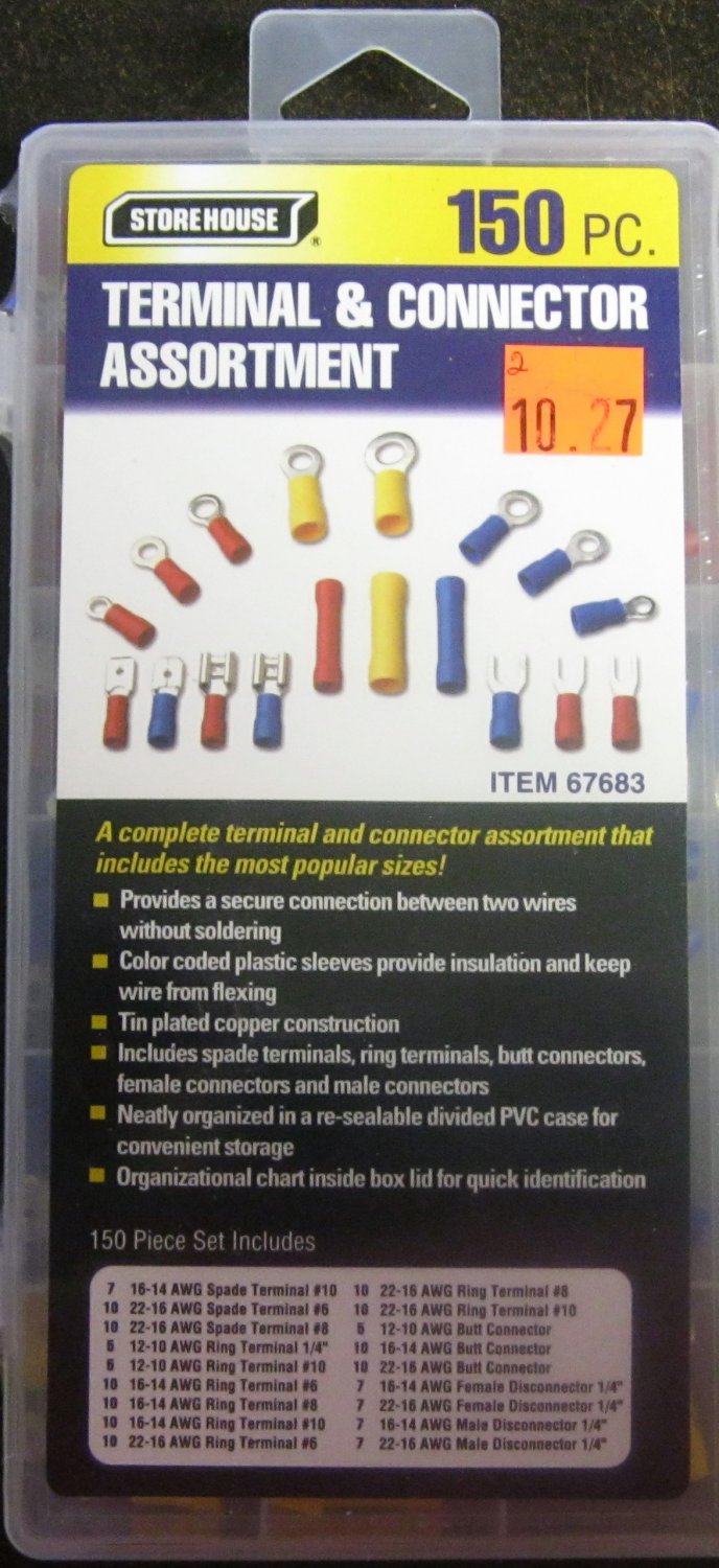 New Storehouse 150-Pc. Terminal & Connector Assortment #67683