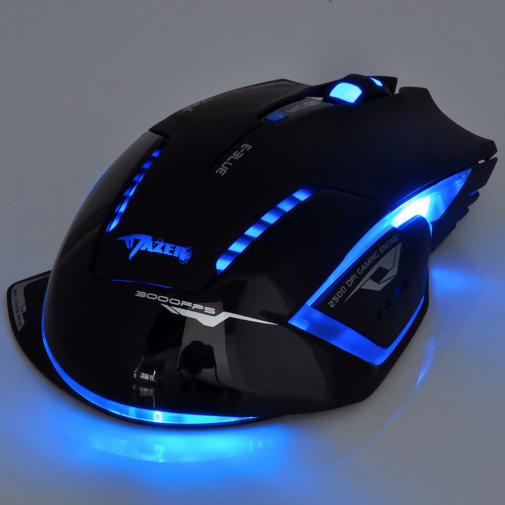 Newest 2.4GHz E-sport Blue LED Wireless Optical Gaming Game Mouse 2500 DPI