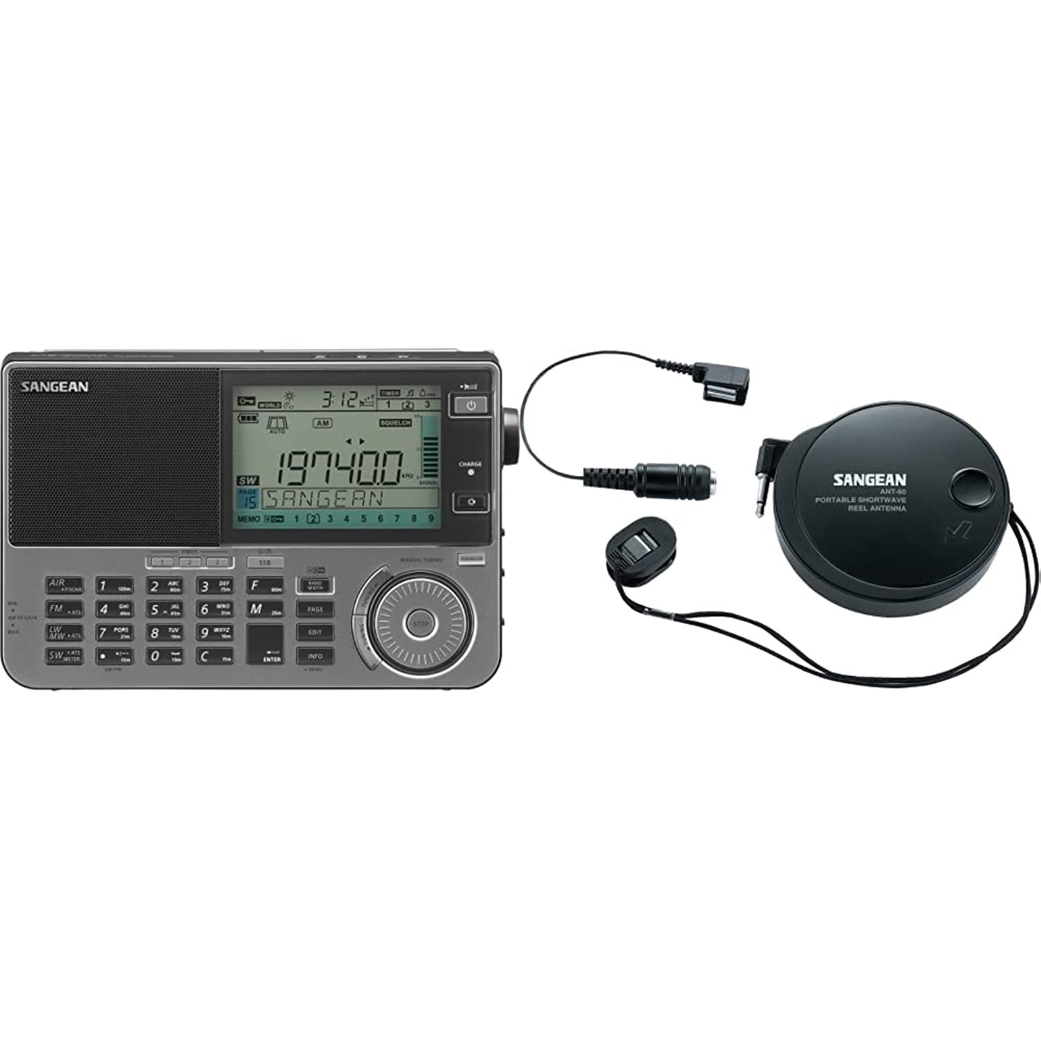 Sangean ATS-909X2 The Ultimate FM/SW/MW/LW/Air Multi-Band Radio & Sangean ANT-60 Short Wave Antenn
