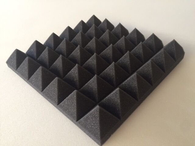 24 Pack Pyramid Acoustic Soundproof Studio Foam Tiles 2 X 12 X 12(Charcoal)