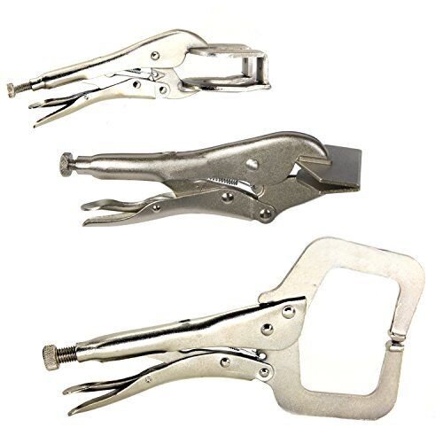 HFS 3pc Locking Grip Welding Clamp Vise C-Clamp Sheet Metal Clamp Plier Tool Set