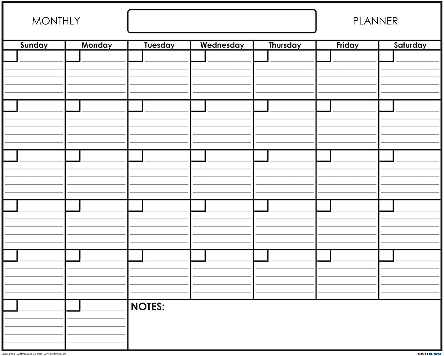 Monthly Wall Calendar Planner One Month Dry Erase Board White Large ...