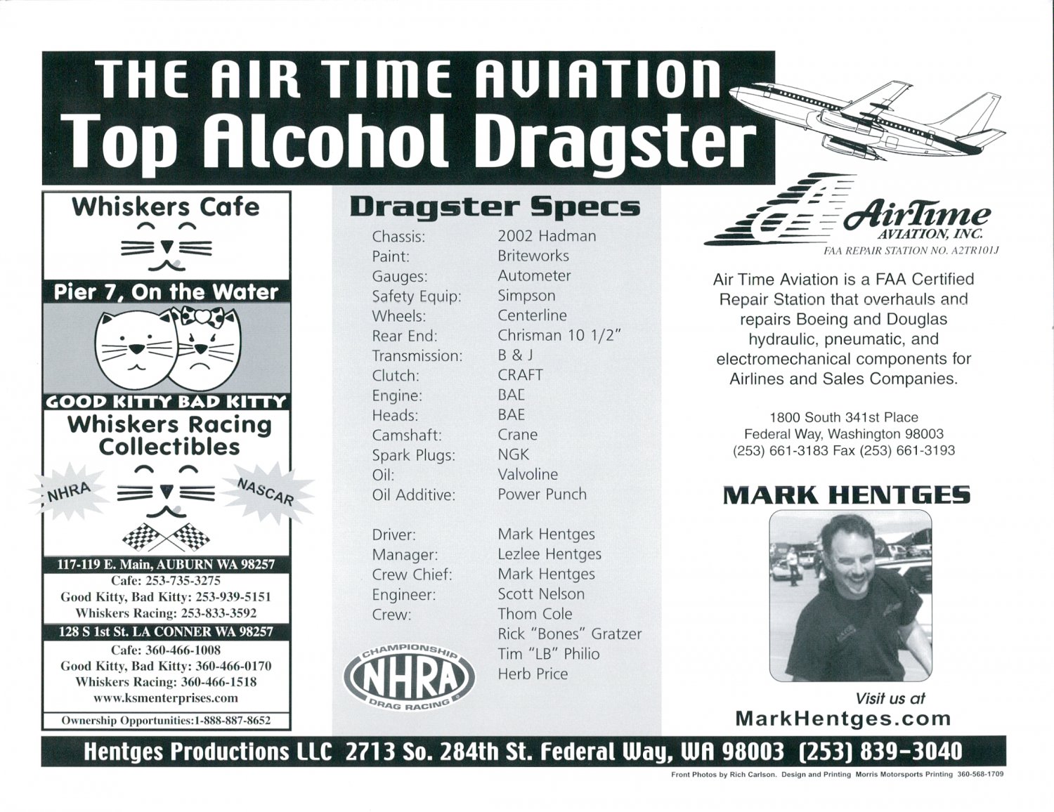 2004 NHRA TAD Handout Mark Hentges