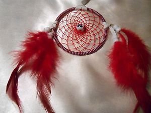Dreamcatcher Handcrafted Native American Art Feather Sinew Rings Leather 33