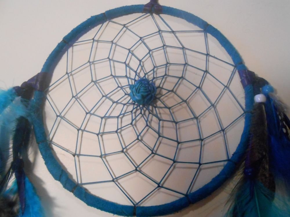 Dreamcatcher 6 Inch Mandella Handcrafted Native Art Feather Sinew ...