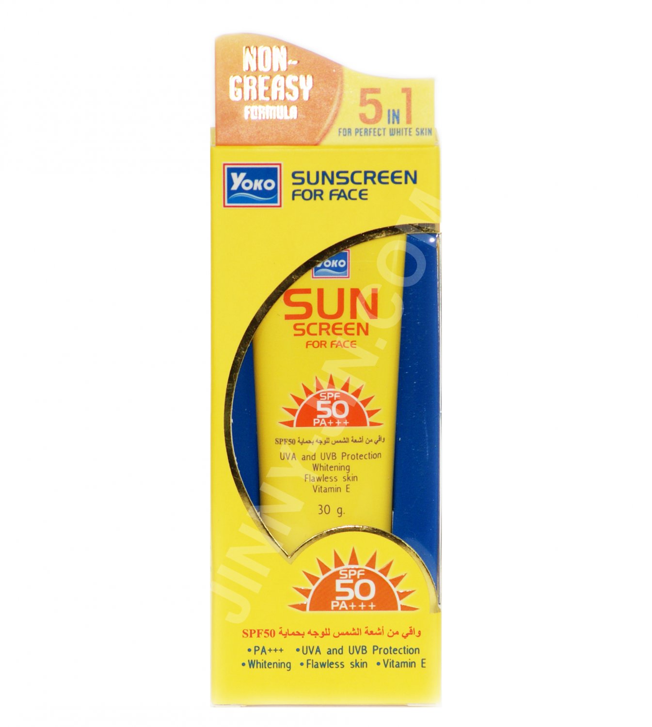 Yoko Sun Screen SPF 50 PA +++ Whitening Cream - Vitamin E 30 g, Non Greasy