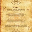 Ancient scroll Angel Zodiac Leo wicca pagan print art witch magick