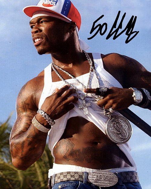 50 Cent Ripped Autographed Preprint Signed Photo