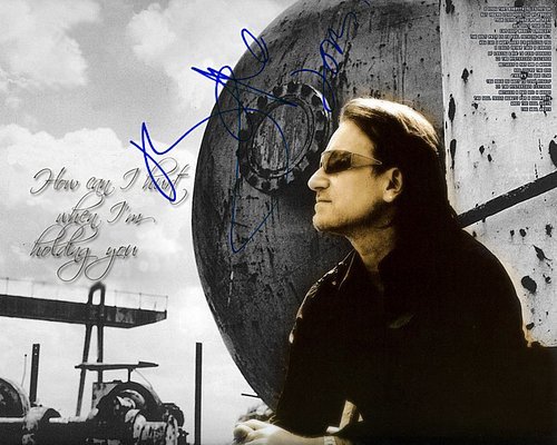 bono Autographed Preprint Signed Photo