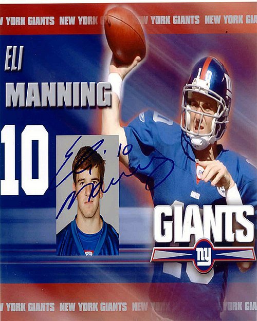 manning Autographed Preprint Signed Photo