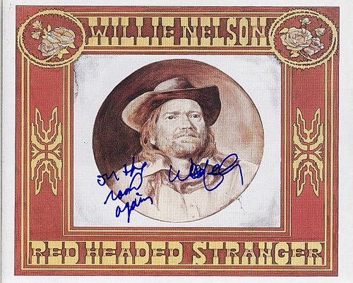 nelsonwillieRedHead Autographed Preprint Signed Photo