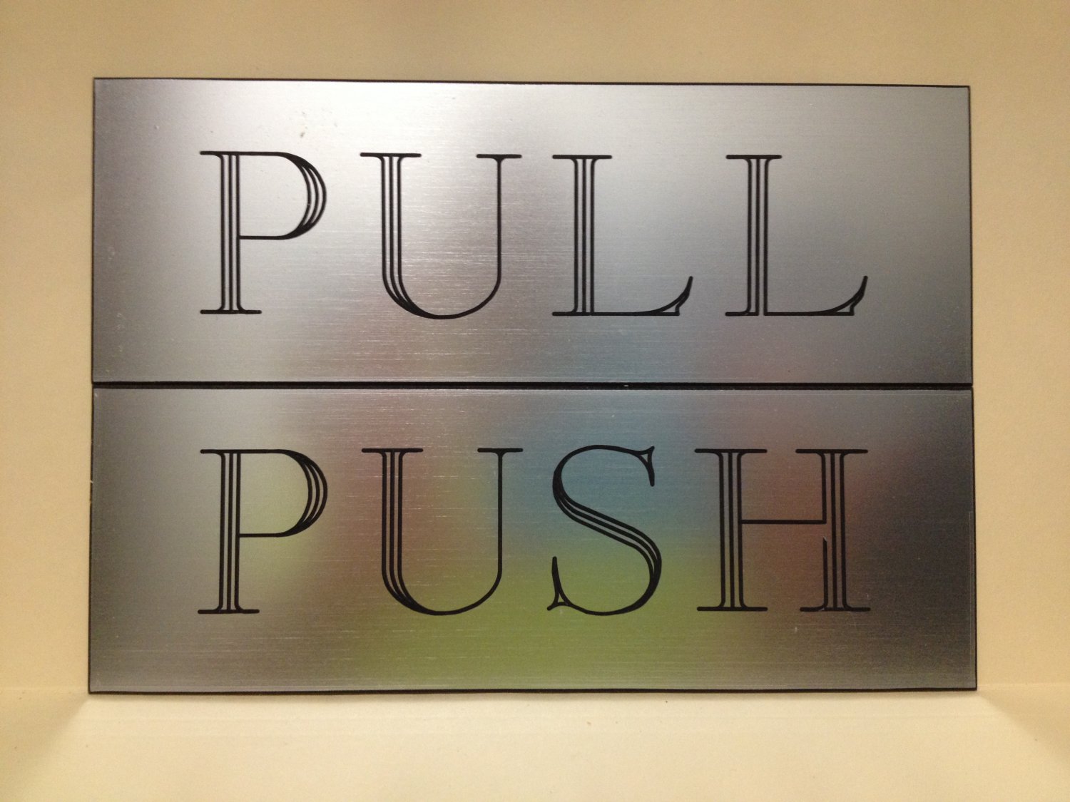 Metallized Plastic Push/Pull Signs (set)