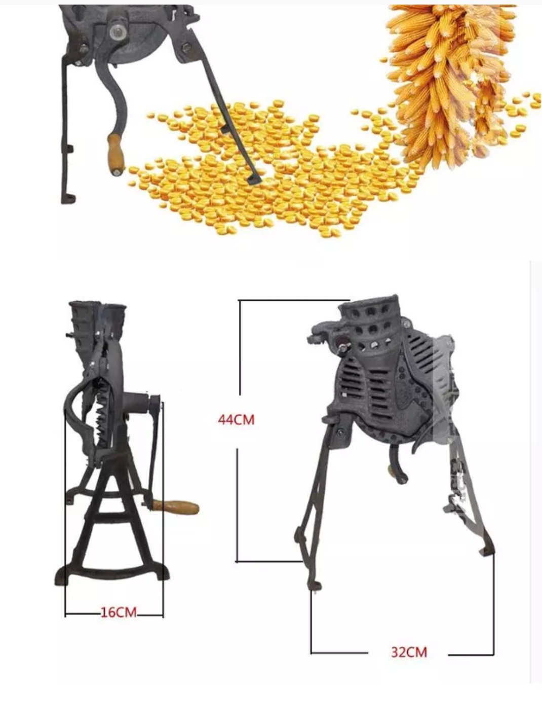 CORN SHELLER - Hand Crank Antique Corn Sheller Walnut Huller Burr Mill ...