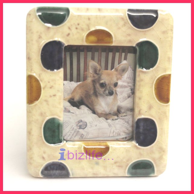 Love filled Mini Small Ceramic Photo Picture frame gift size 3"x3.5" pf02