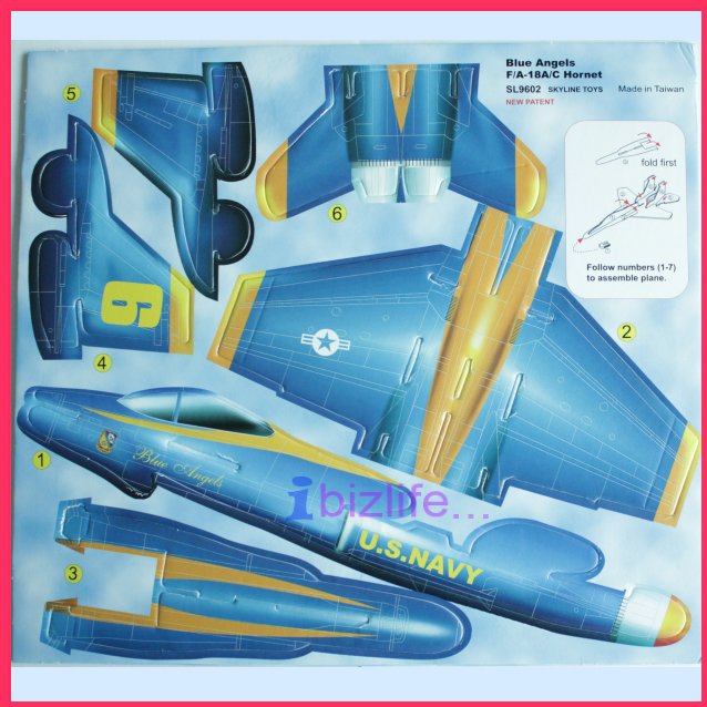 Blue Angels F/S-18A/C Hornet-airplane 3D puzzle DIY Paper model- gift ...