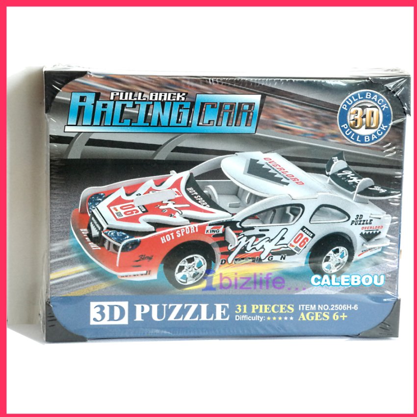 PAPER 3D puzzle DIY jigsaw model movable Racing CAR with Pull-back ...