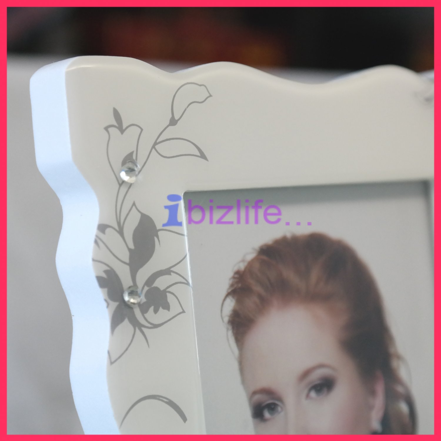 Lovely Pearl white resin Photo Frame for 3R (5"x3.5") paper as 3D ...