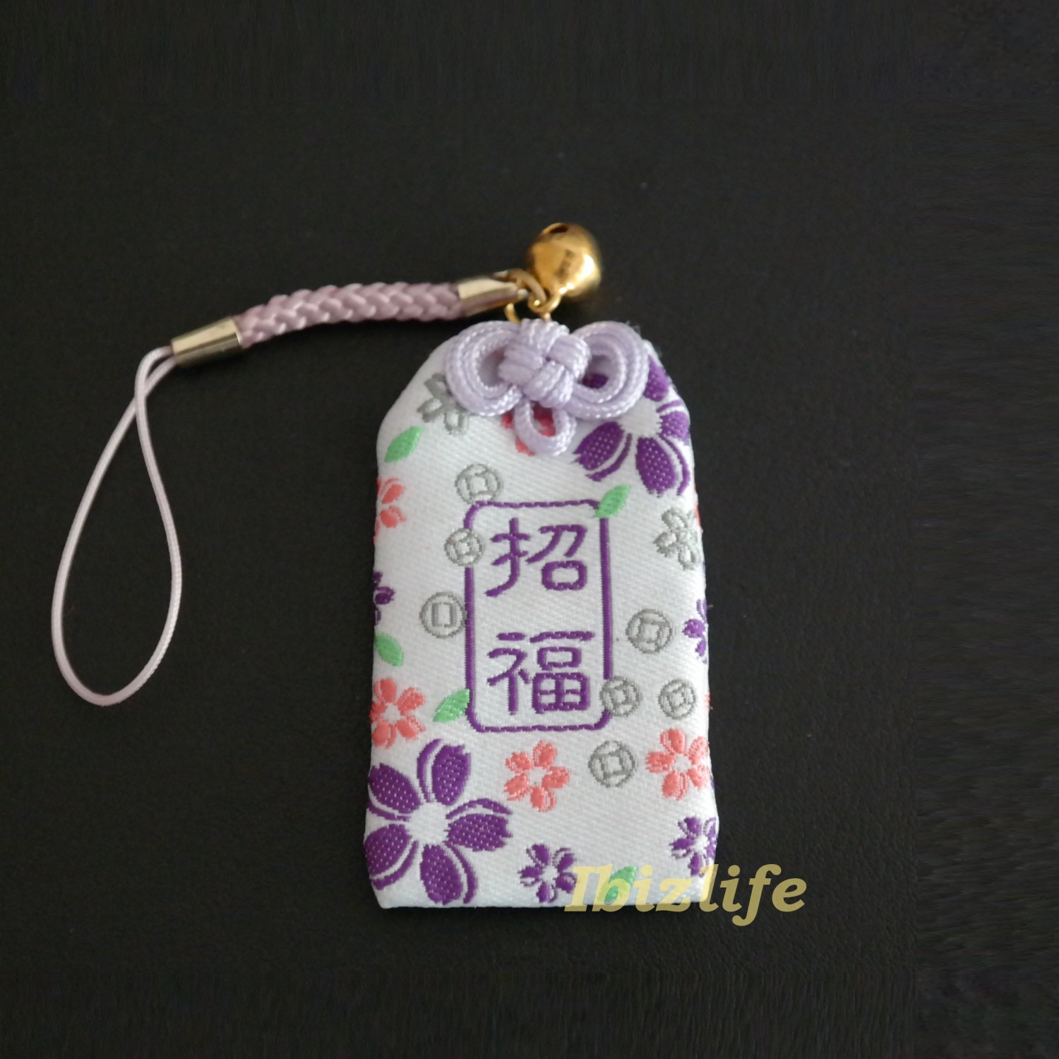Blessing Charm textile bag with Chinese letters stitching means LUCKY ...