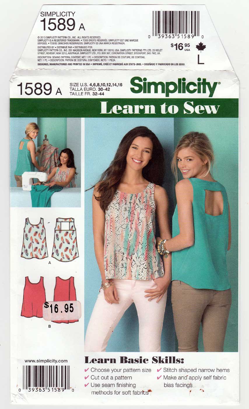 Women's Sleeveless Tops Sewing Pattern Size 4-6-8-10-12-14-16 UNCUT ...