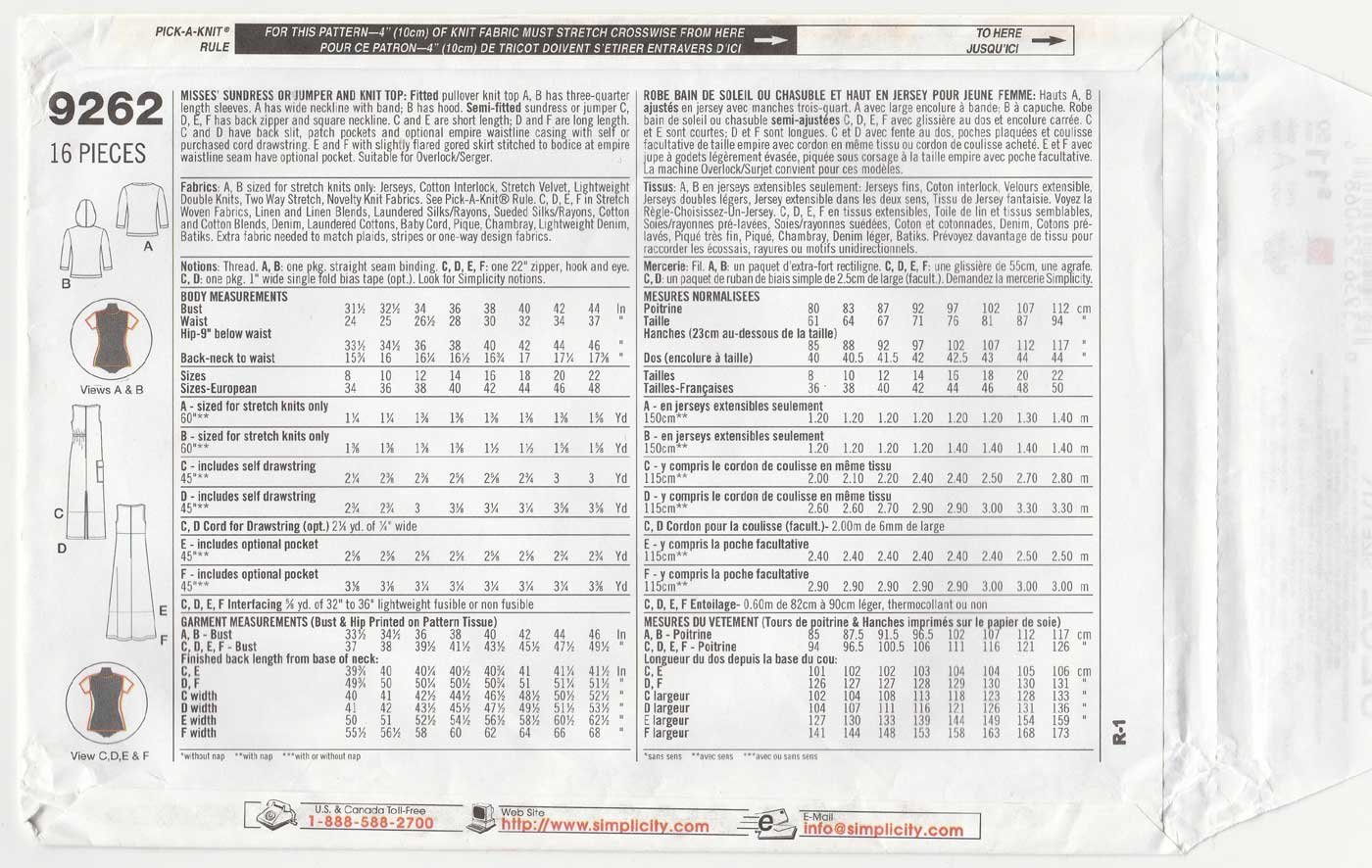 Women's Sundress, Jumper, Knit Top Sewing Pattern Size 8-10-12-14 UNCUT ...