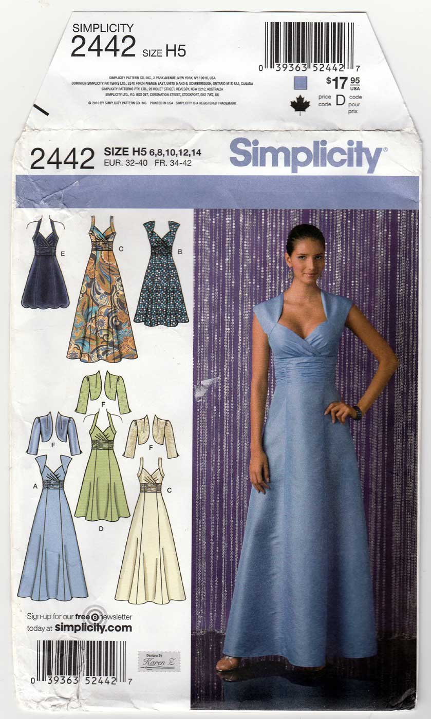 Women's Formal Dress Sewing Pattern Misses' Size 6-8-10-12-14 UNCUT ...