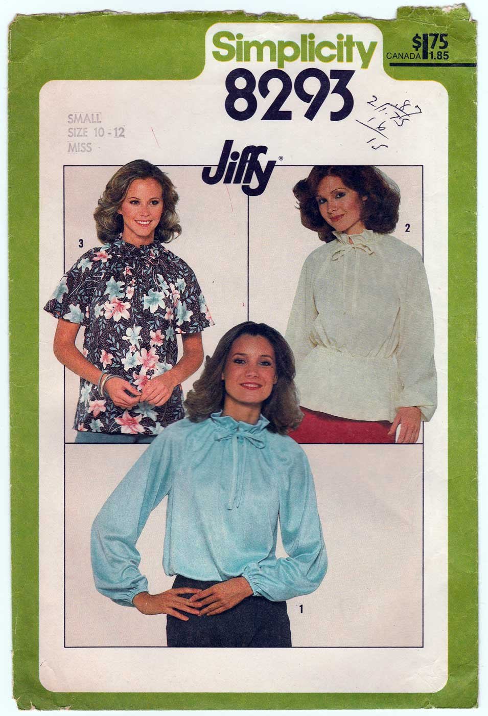 Women's Pullover Blouse Sewing Pattern Misses Size 10-12 UNCUT ...