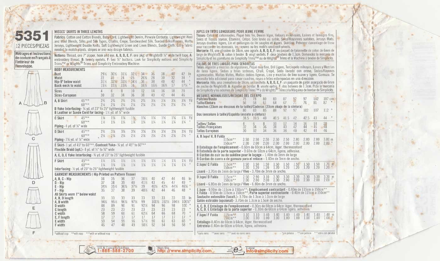 Women's Skirts Sewing Pattern Misses / Plus Size 12-14-16-18-20 UNCUT ...