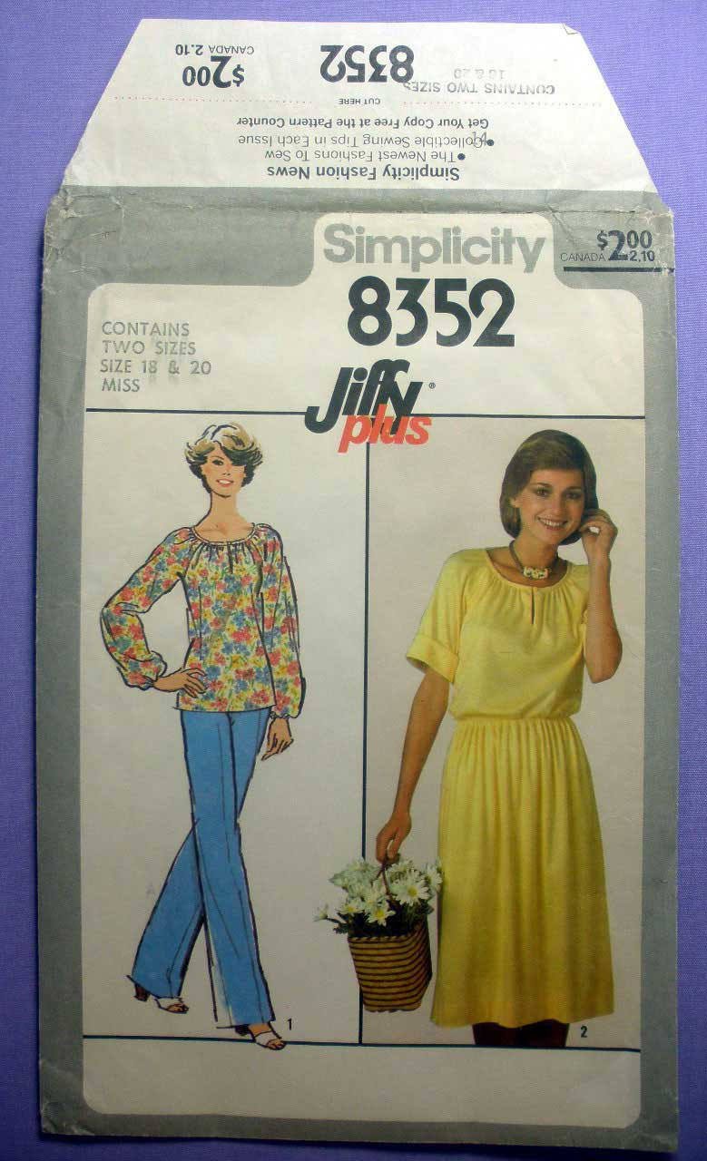 Simplicity 8352 Pullover Top, Pants and Elastic Waist Skirt Sewing ...