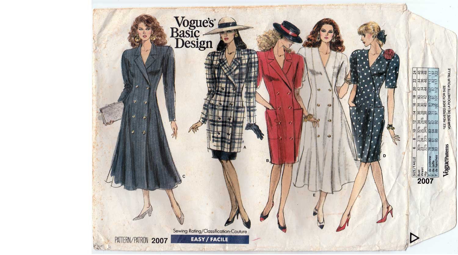 Vogue 2007 UNCUT Dress, Tunic and Skirt Sewing Pattern Misses' / Miss ...