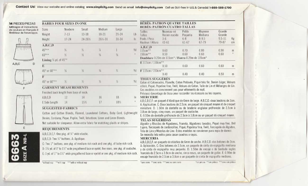 New Look 6663 Baby Girl Jumper, Babies Pants, Panties Pattern Size ...