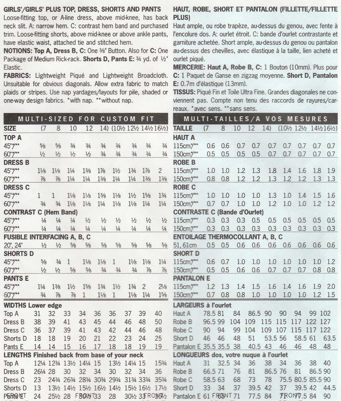 Butterick Pattern 3860 Teen Girl's Top, A-Line Dress, Shorts, Pants ...