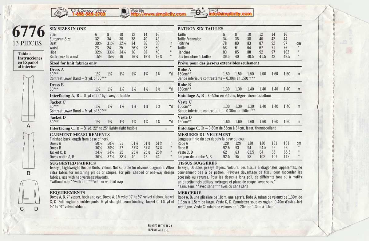 Women's Dress and Jacket Sewing Pattern Size 6-8-10-12-14-16 UNCUT New ...