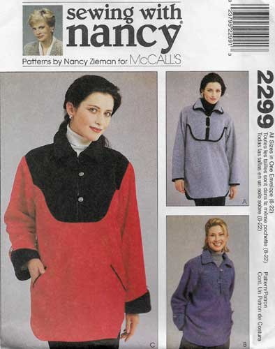 Women's Pullover Fleece Top Sewing Pattern Misses Size 8-10-12-14-16-18 ...