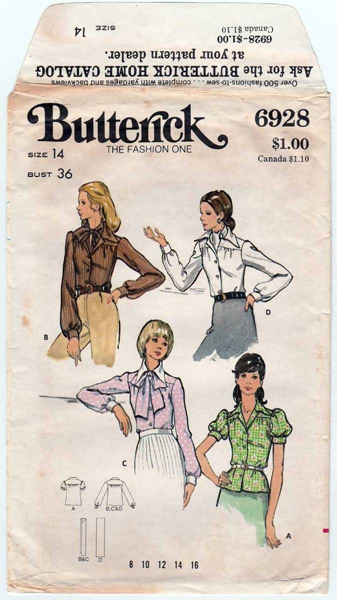 Women's Blouse Sewing Pattern Misses Size 14, Bust 36 UNCUT Vintage ...